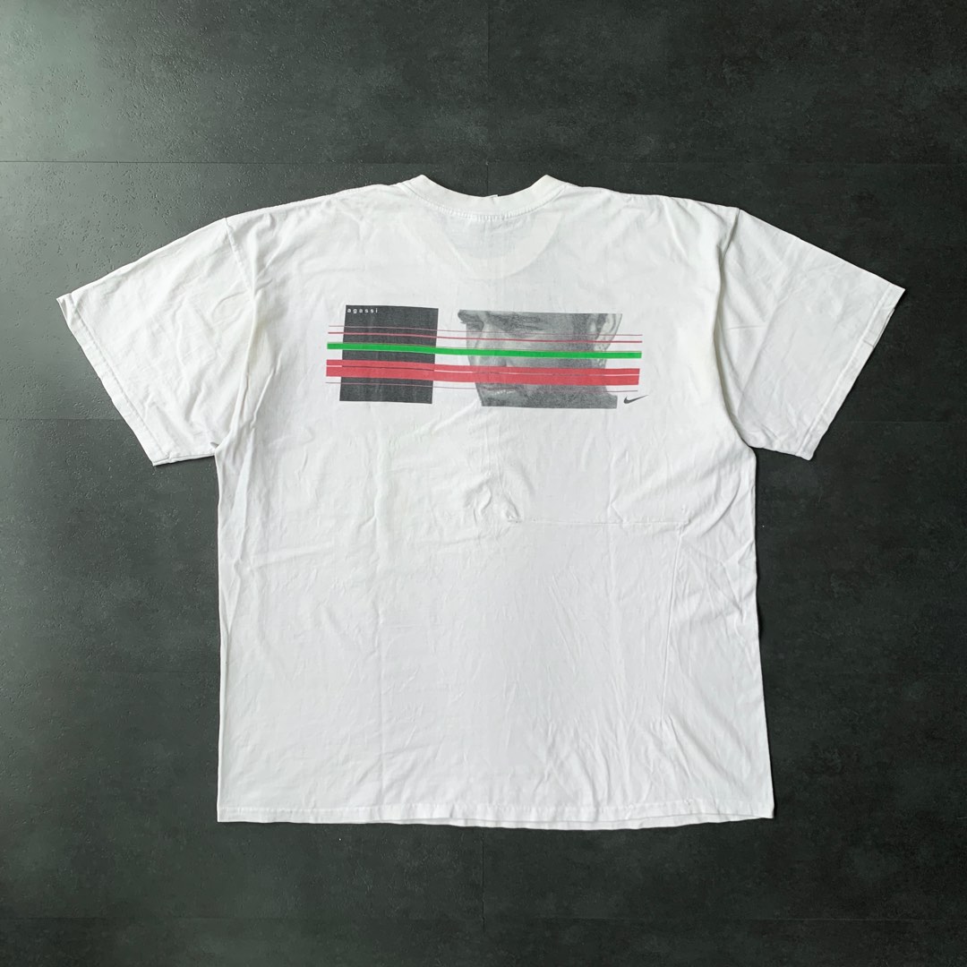 Vintage 90s Andre Agassi Nike Tee Shirt, Men's Fashion, Tops & Sets ...