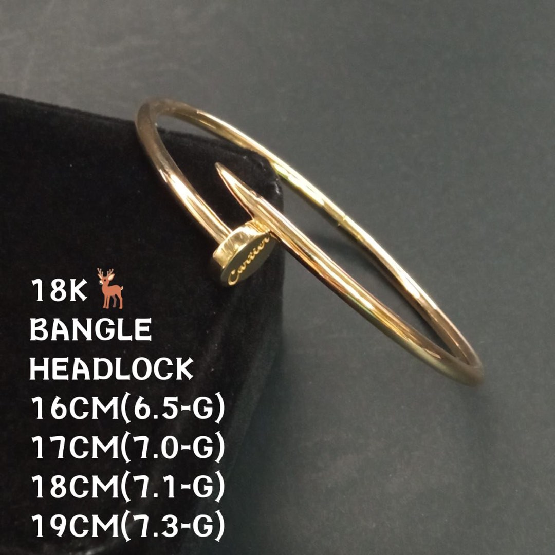YG Cartier Nail Headlock Bangle, Women's Fashion, Jewelry & Organizers ...