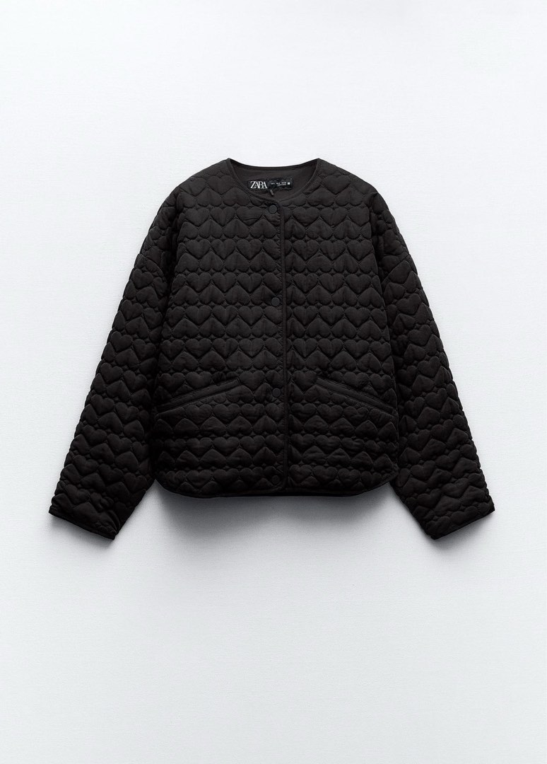 Zara Heart Puffer Jacket, Women's Fashion, Coats, Jackets and Outerwear ...