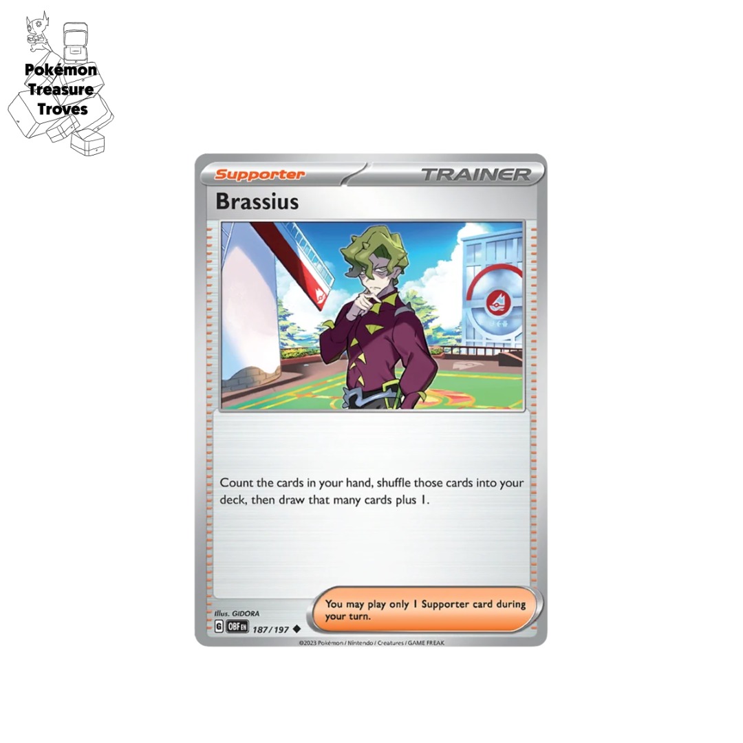 [$0.50] Pokemon Obsidian Flames Trainer Brassius Card, Hobbies & Toys ...