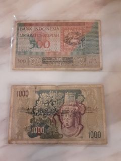 1960 Indonesia Bank Indonesia 500 Rupiah Banknote W/M Buffalo VF ...