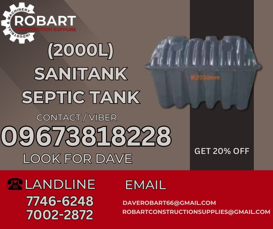 (2000L) SANITANK SEPTIC TANK, Commercial & Industrial, Industrial ...