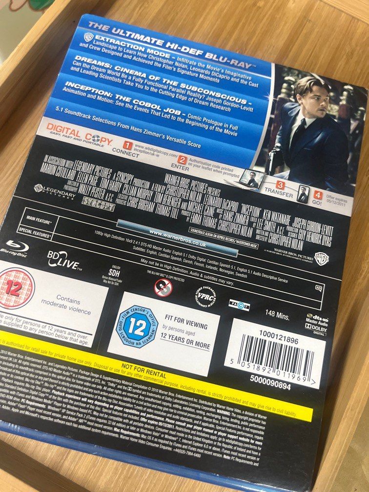 全新 美版 [藍光BD] 全面啟動 Inception 雙碟限定版, 書籍、休閒與玩具, 樂器、音樂相關, CD、DVD在旋轉拍賣