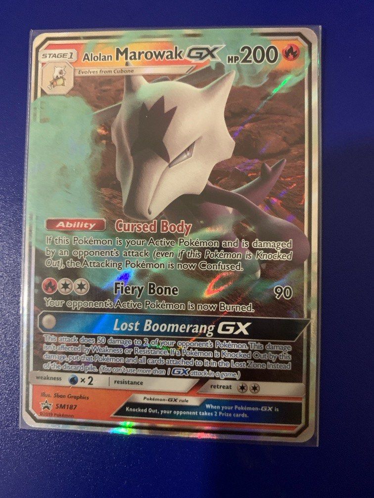 Alolan Marowak GX - SM187 (Pokemon TCG), Hobbies & Toys, Toys & Games ...