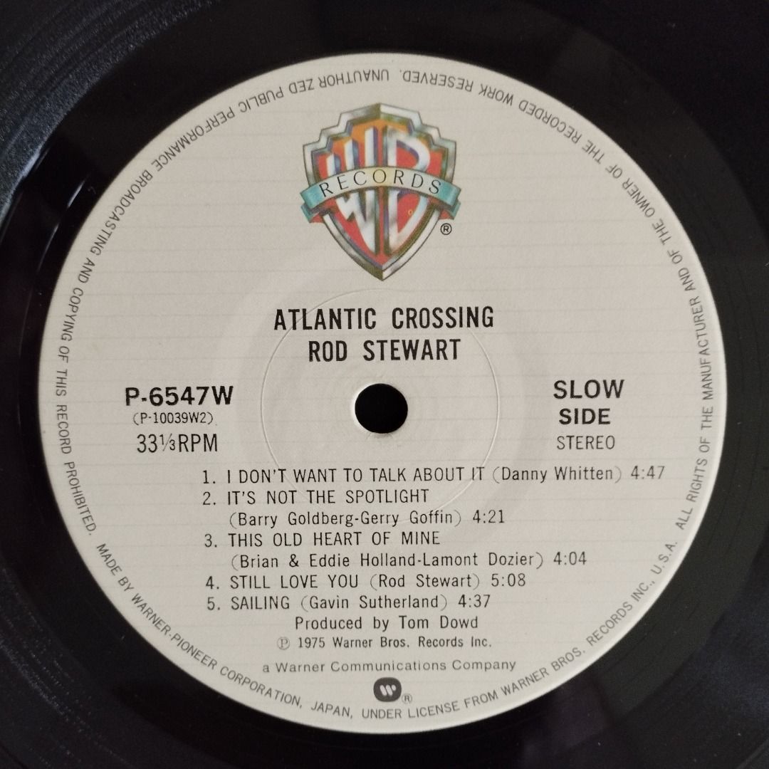 ☑Available: vinyl LP Rod Stewart – Atlantic Crossing JAPAN ORIGINAL ...