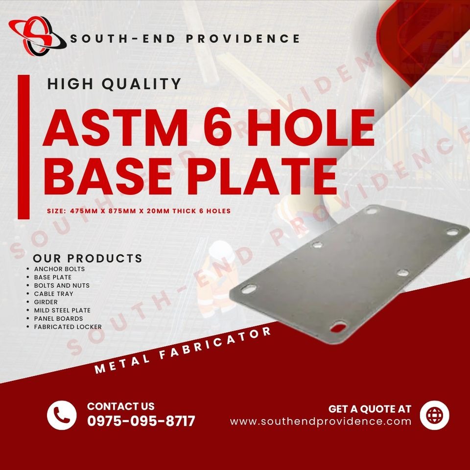 Base Plate 475mm x 875mm x 20mm thick 6 holes, Commercial & Industrial ...