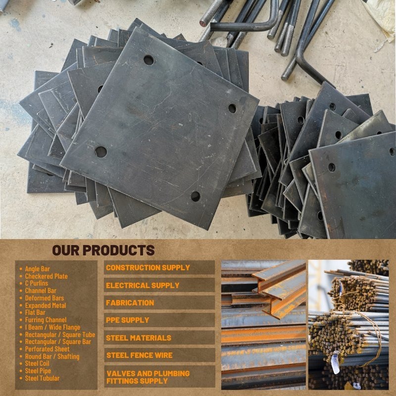 Base Steel Plate 8 Holes / Steel Plating / Stud Bolts / Fabrication ...