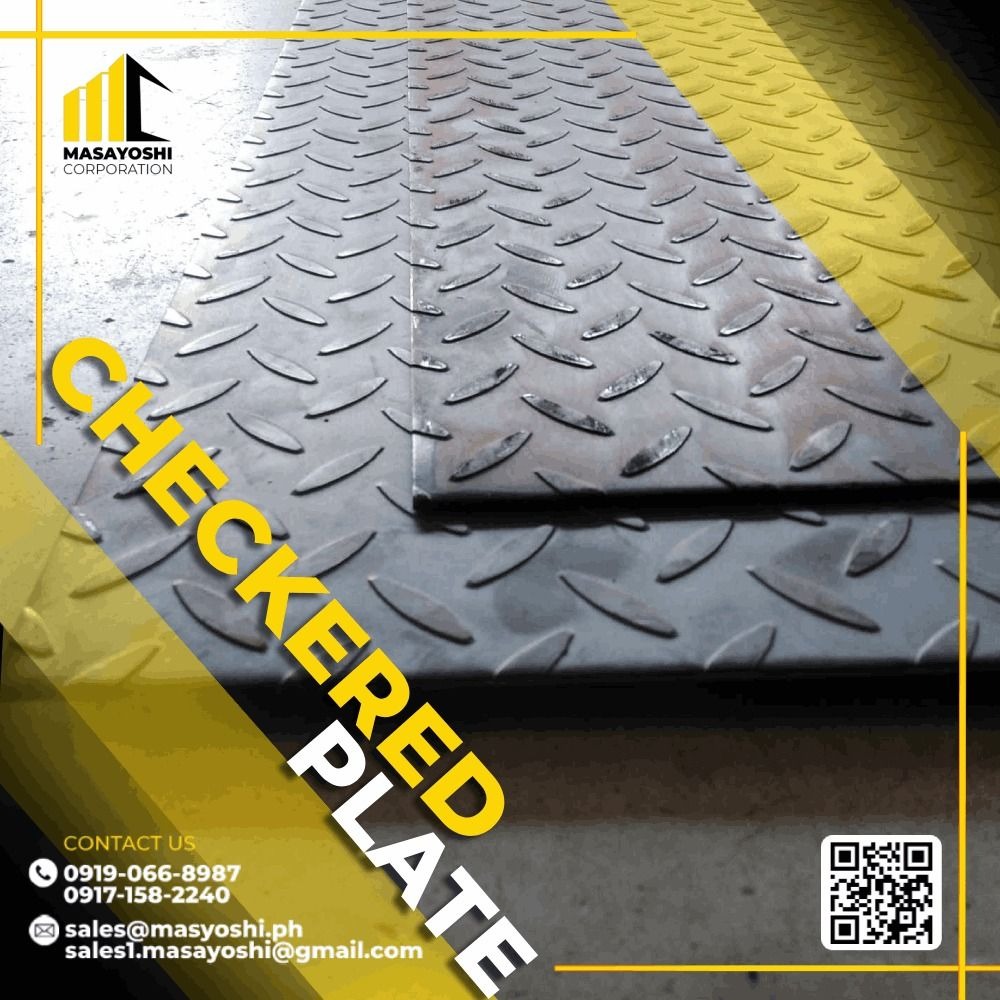 BI Checkered Plate 4x8ft x 3.2mm,MS Plate, Anchor Bolt, Channel Bar ...
