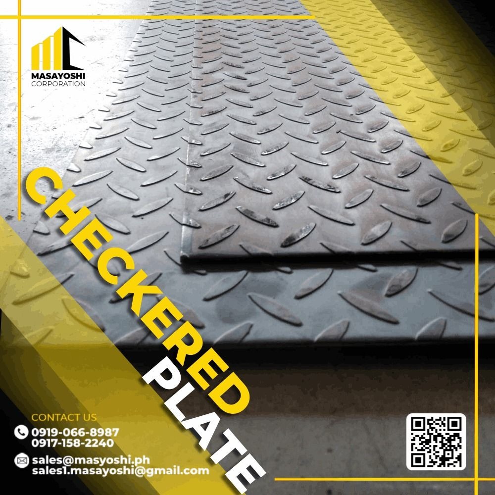 BI Checkered Plate 4x8ft x 4.5mm,MS Plate, Anchor Bolt, Channel Bar ...
