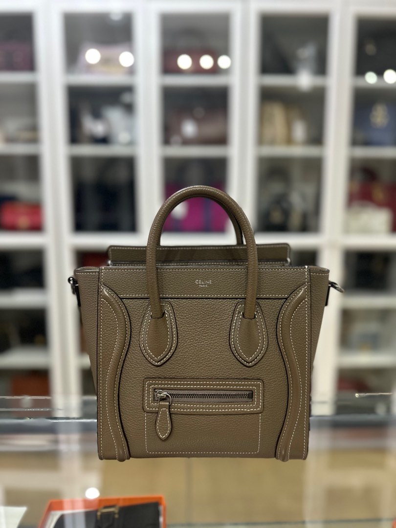 Celine Nano Luggage Souris Drummed Calfskin Leather, Luxury, Bags & Wallets on Carousell