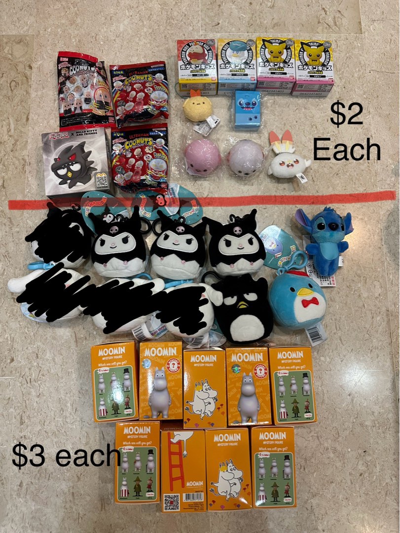(CLEARANCE) Sanrio moomin Disney stitch ultraman coonuts pichu Pokemon ...