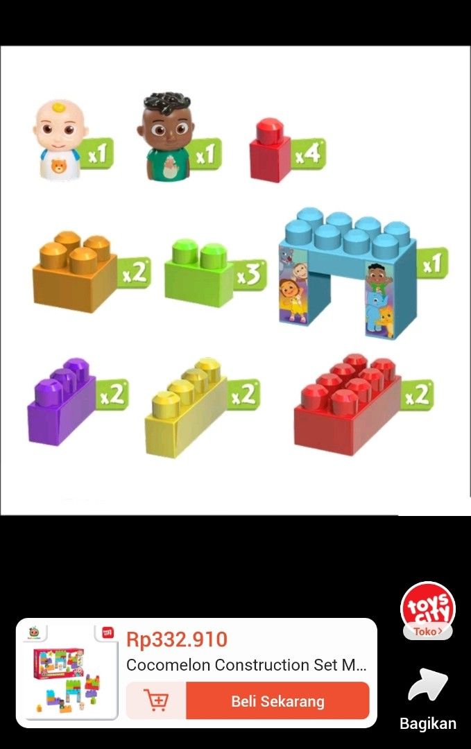 Cocomelon Big Lego, Bayi & Anak, Mainan & Baby Walker di Carousell