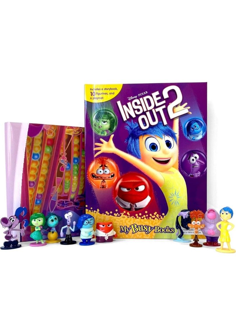 Disney Pixar Inside Out 2 My Busy Books - Storybook, 10 figurines, and playmat, Hobbies & Toys ...