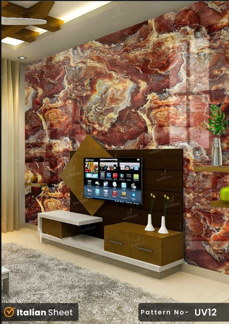 DLS-02 DESAIN INTERIOR MODERN DENGAN DINDING MARBLE PVC TOP BEST ...