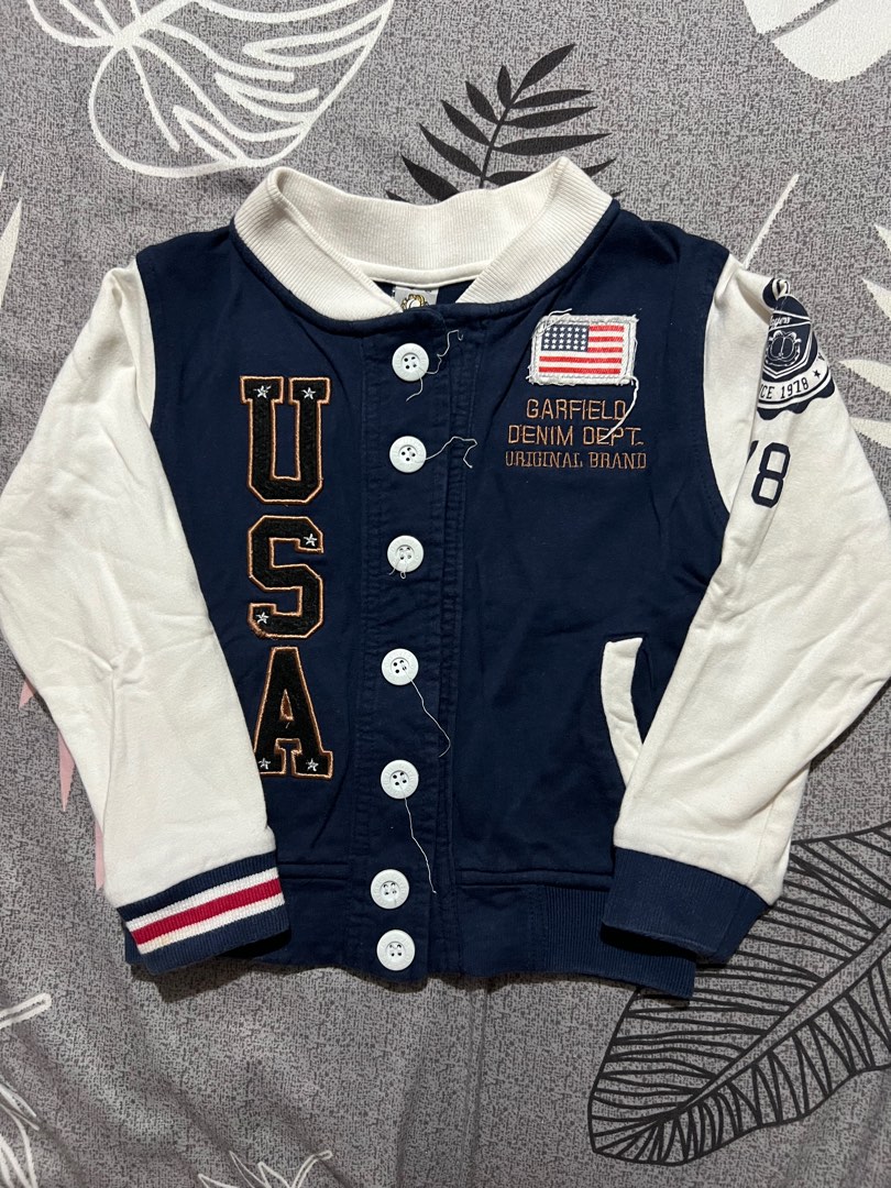 Garfield varsity jacket, Babies & Kids, Babies & Kids Fashion on Carousell