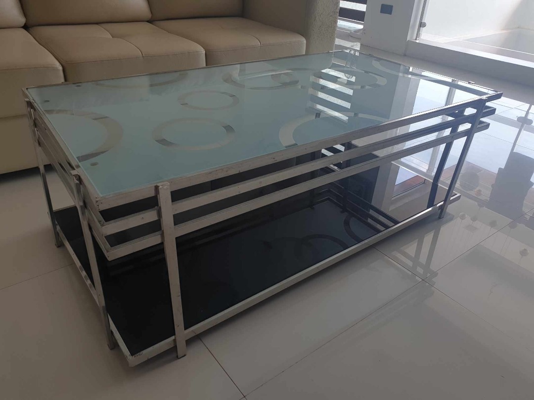 Glass Center Table, Furniture & Home Living, Furniture, Tables & Sets ...