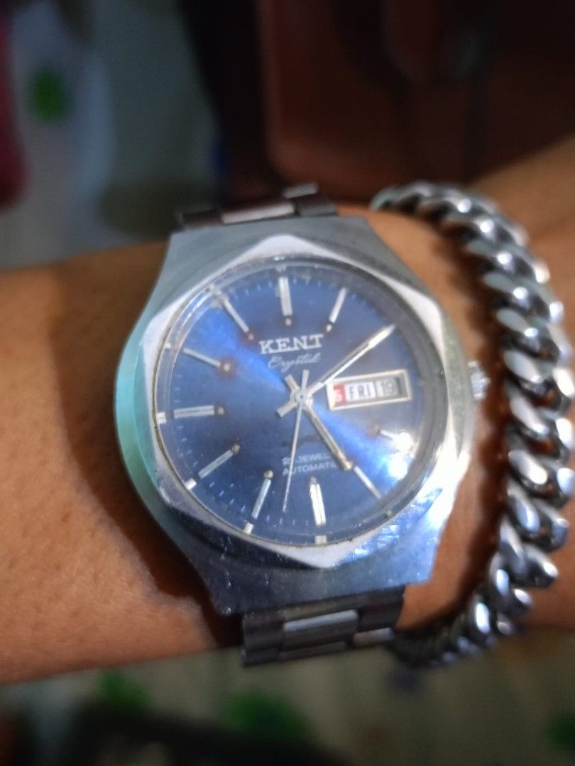 Jam Pria Lawas VINTAGE KENT Automatic ORIGINAL SWISS, Fesyen Pria, Jam ...