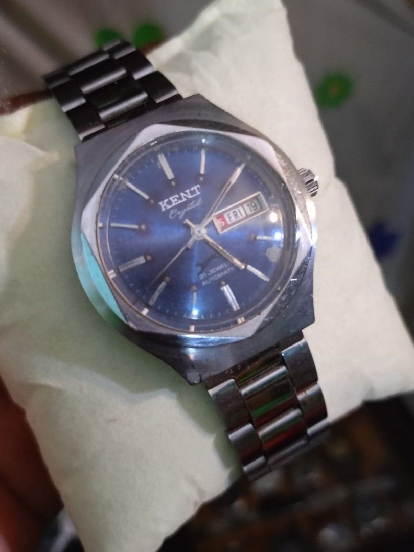 Jam Pria Lawas VINTAGE KENT Automatic ORIGINAL SWISS, Fesyen Pria, Jam ...