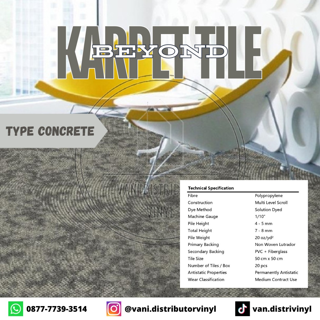 Karpet Tile Beyond Concrete | Karpet Lantai Kantor/Apartemen/Hotel, Properti, Dijual di Carousell