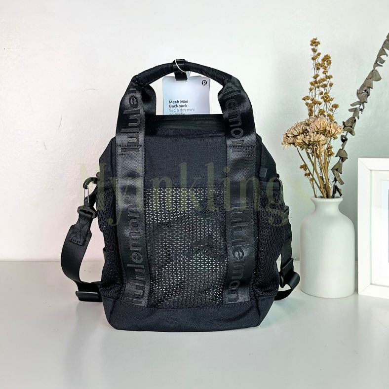 LULULEMON MESH SHOULDER BAG/BACKPACK, BLACK VOLUME CAPACITY 7.5L ...