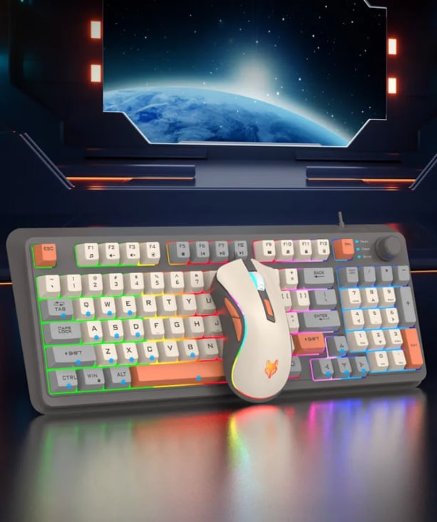 Mechanical Keyboard and mouse | Wired keyboard | mixed ledlight ...