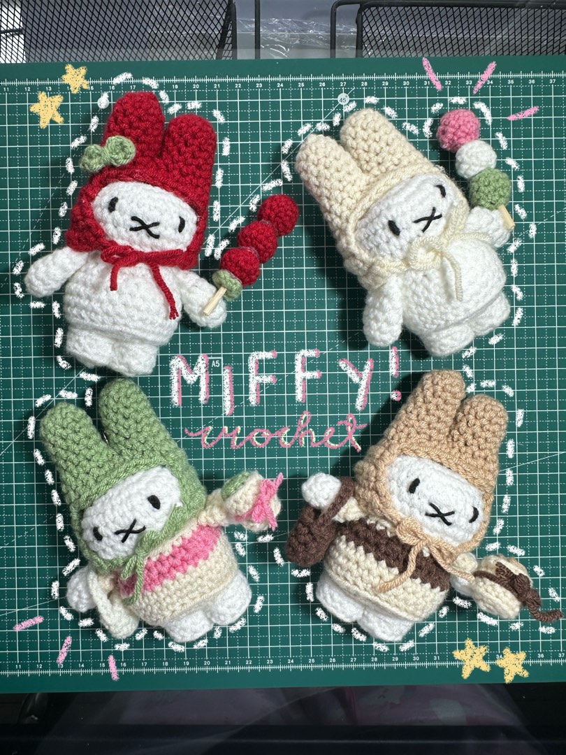 Miffy Crochet Mini Plush, Hobbies & Toys, Stationary & Craft, Handmade ...