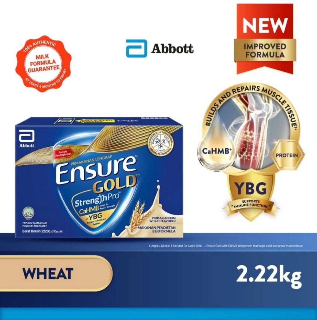 [New 2.22kg] Ensure Gold Milk Powder Vanilla/Wheat from Abbott 2.22kg ...