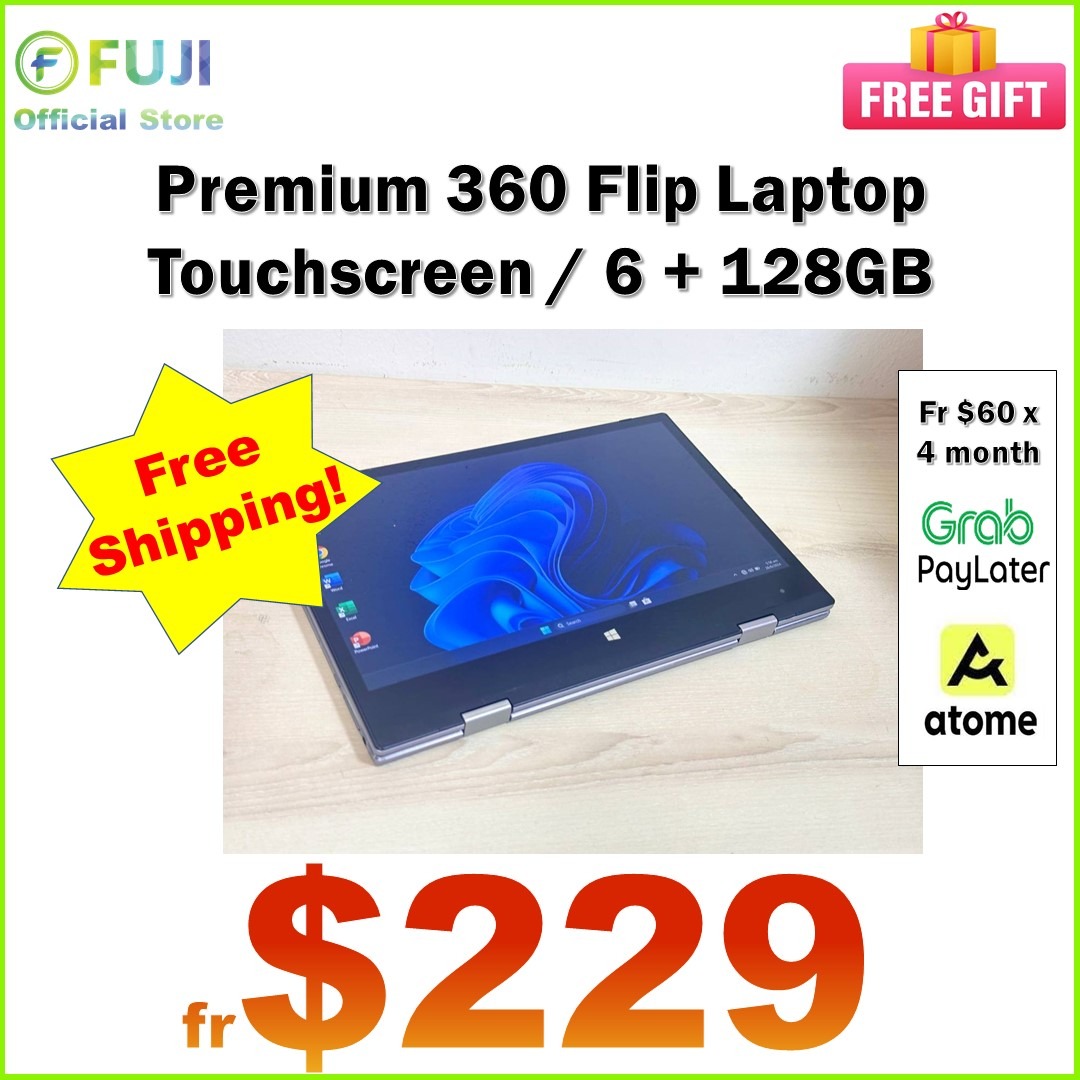 Premium 360 Flip + Touch Screen Laptop - Up to 8GB RAM + 128GB SSD ...