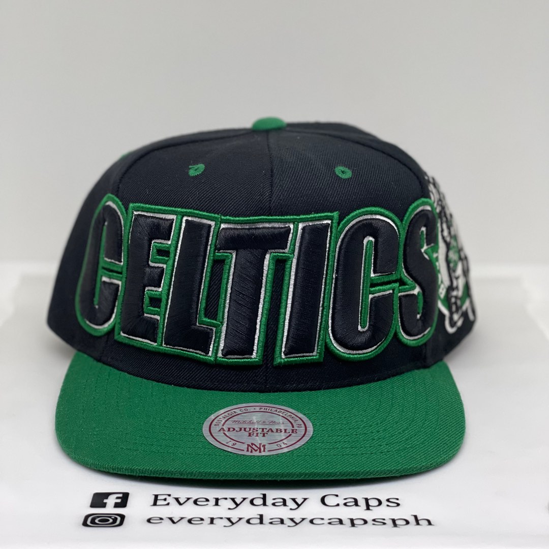 (RARE) Boston Celtics Big Script ‘Wordmark’ Cap by Mitchell & Ness, Men ...