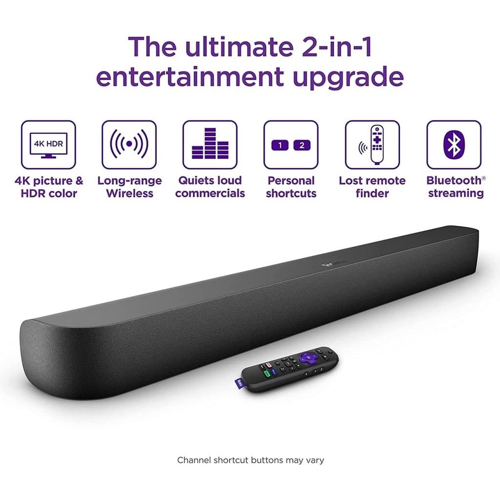 Roku Streambar Pro | 4K/HD/HDR Streaming Media Player & Cinematic Sound ...