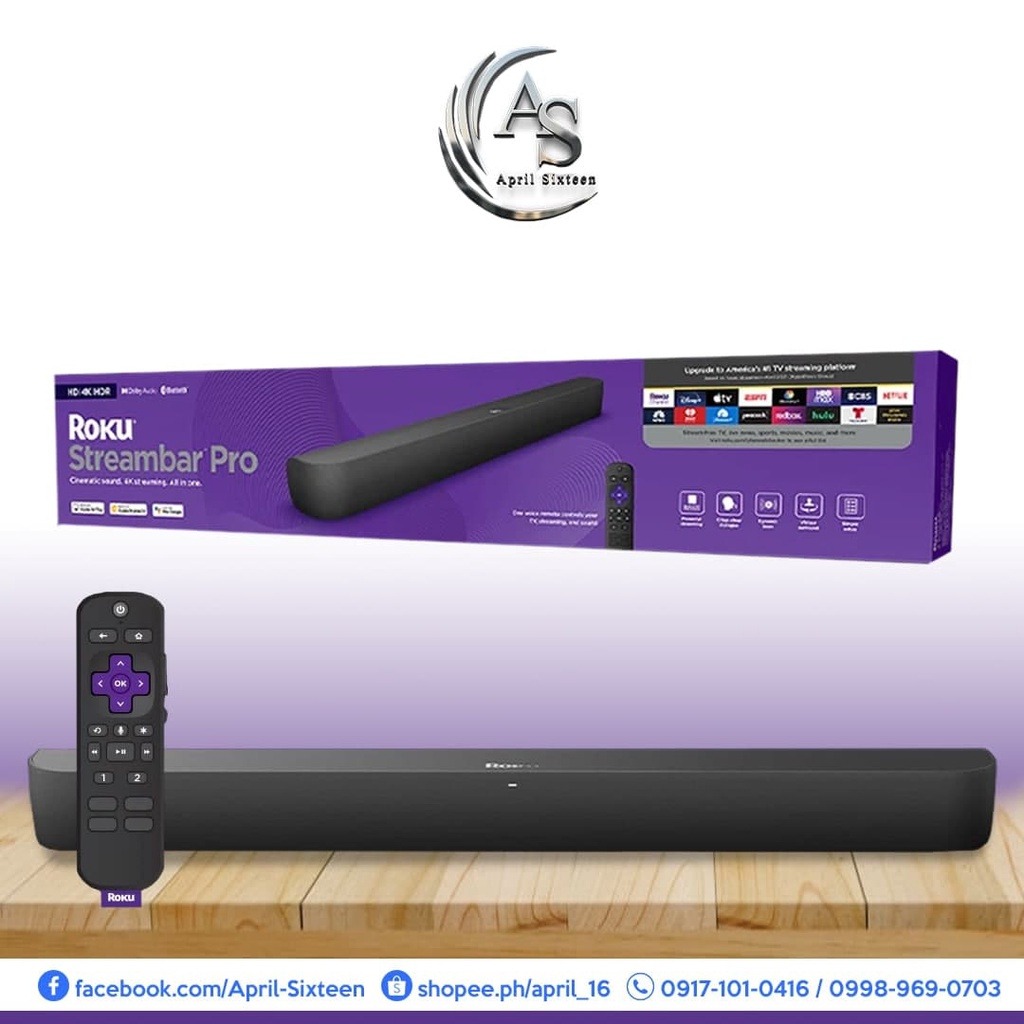 Roku Streambar Pro | 4K/HD/HDR Streaming Media Player & Cinematic Sound ...