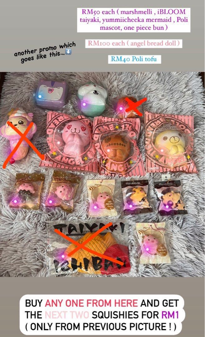 Squishy ( iBLOOM, Poli, Puni Maru, One Piece Chopper, hello Kitty donut ...