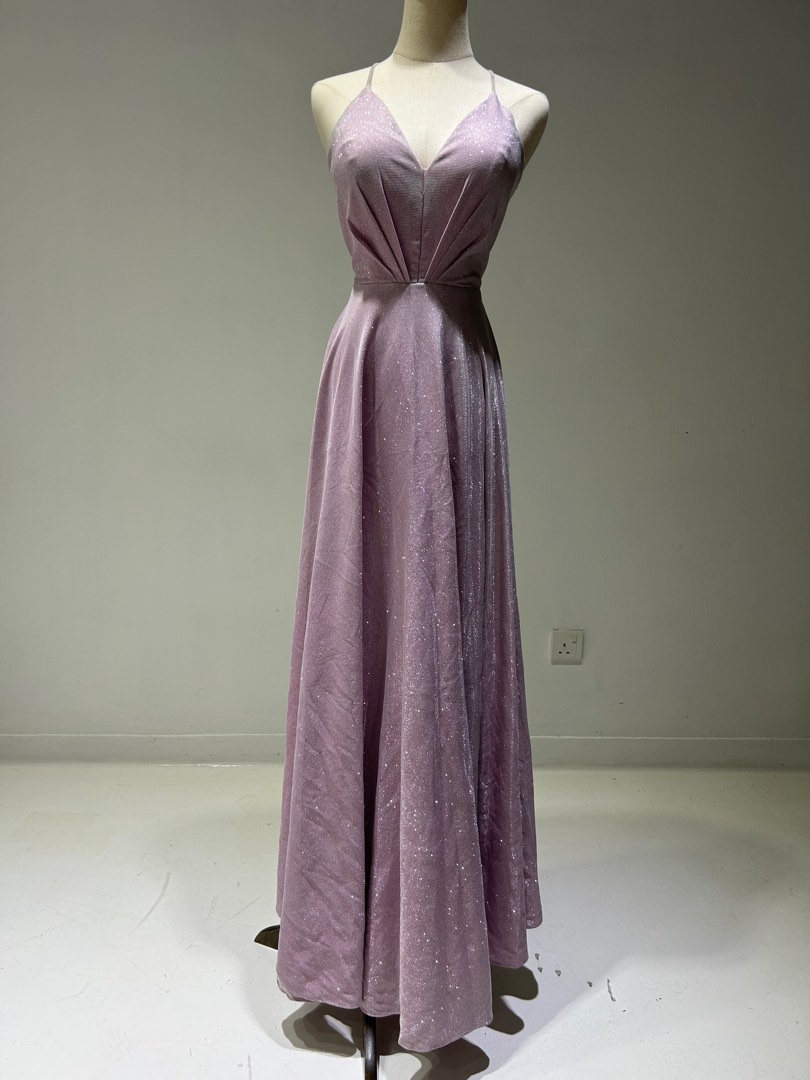 Taro puple bling gown, Women's Fashion, Dresses & Sets, Evening Dresses ...