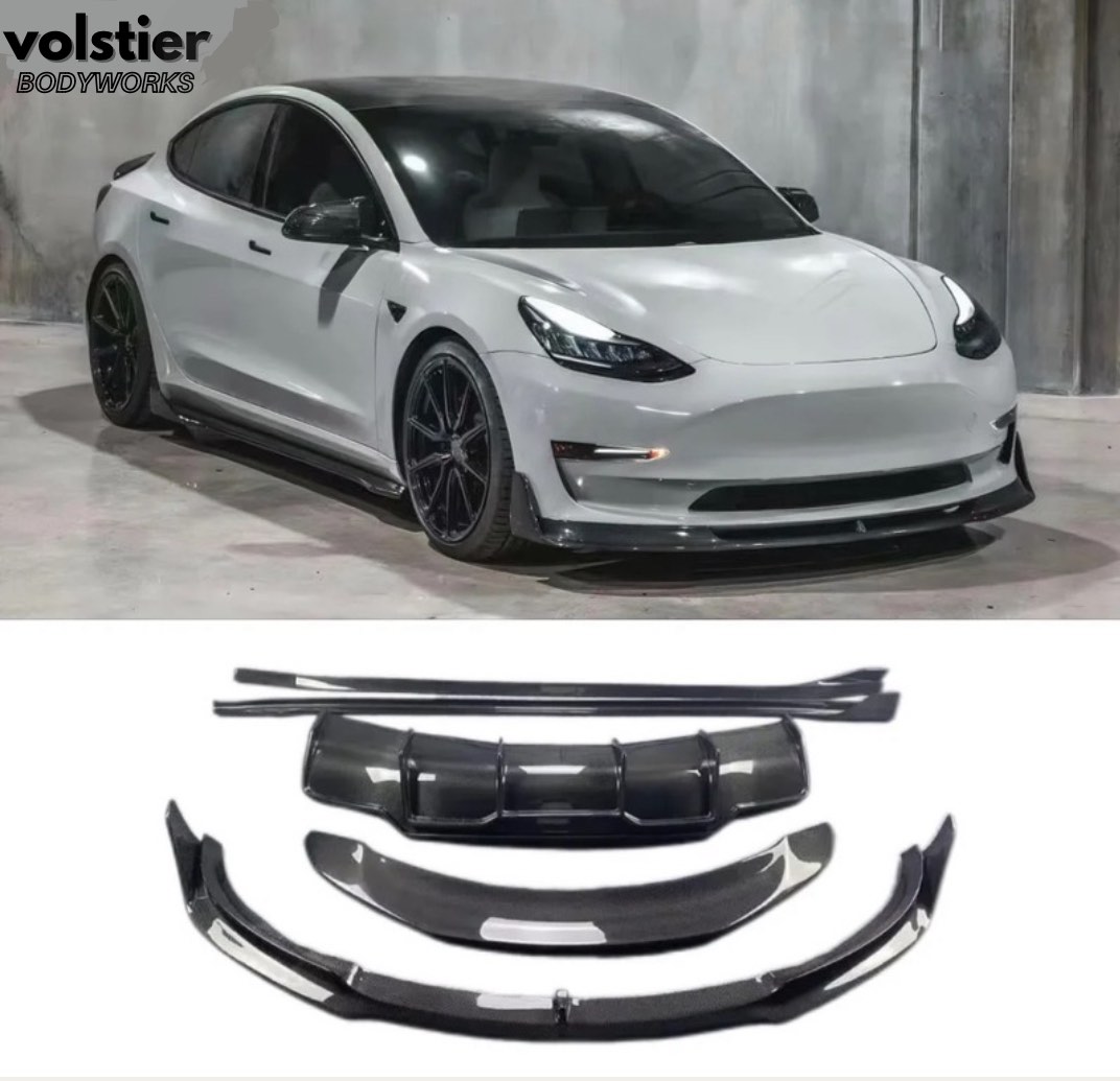 Tesla Model 3 bodykit // Front Lip // Side Skirt// Diffuser, Car ...
