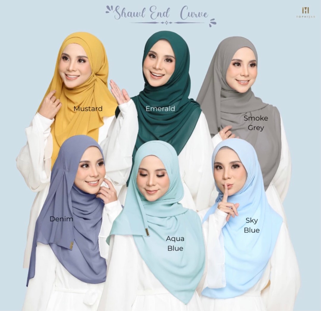 [TOP HIJAB] SHAWL END CURVE, Women's Fashion, Muslimah Fashion, Hijabs ...