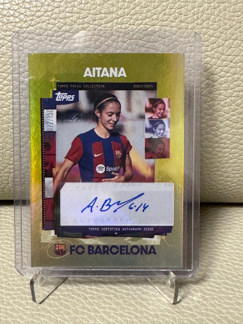 Topps Focus Collection Barcelona Aitana Bonmati Auto 72/150, 興趣及遊戲, 收藏品 ...