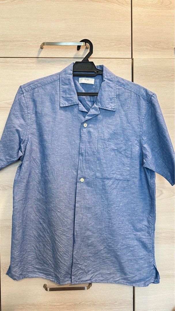 Uniqlo Linen Shirt, Men's Fashion, Tops & Sets, Tshirts & Polo Shirts ...