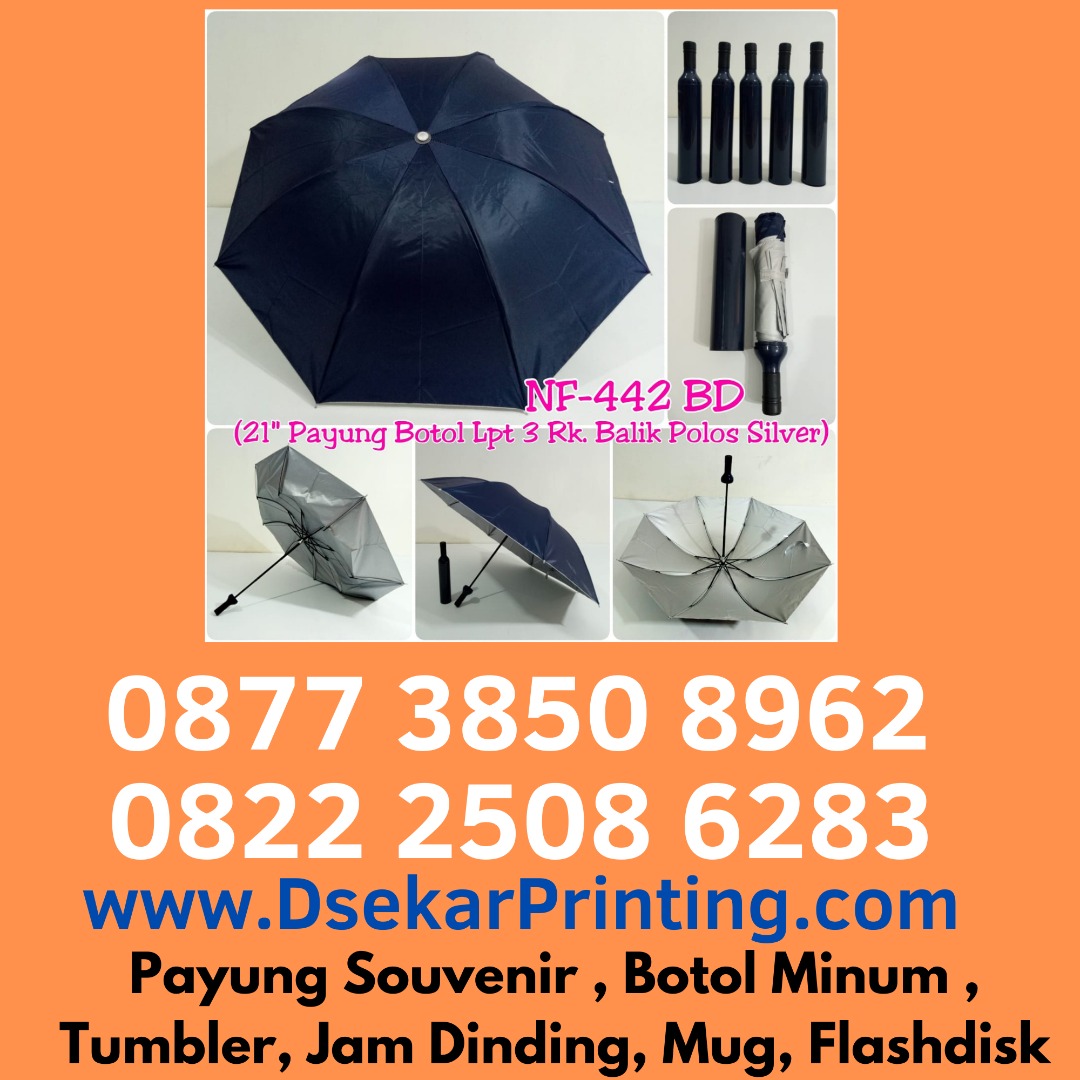 0877-3850-8962 (WA), Souvenir Payung Botol Balik Polos Silver Custom ...