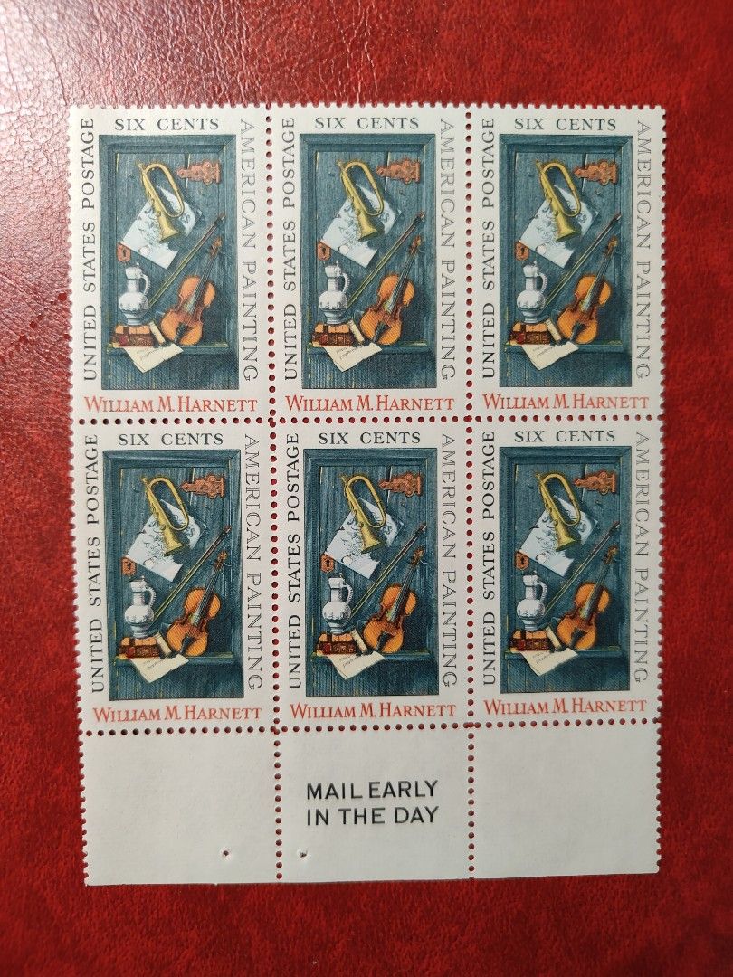 1969 USA Painting William Harnett Block of 6 stampa, Hobbies & Toys ...