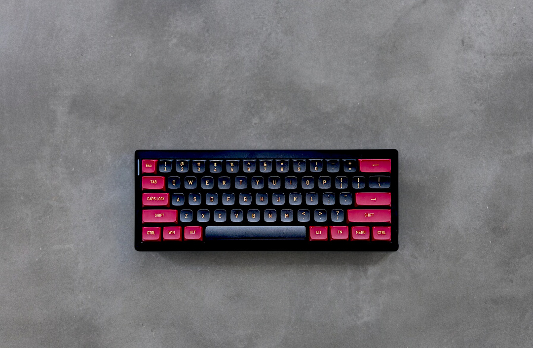 60% Custom Mechanical Keyboard (BlackRed0207) - Fully Modded Tri Mode ...