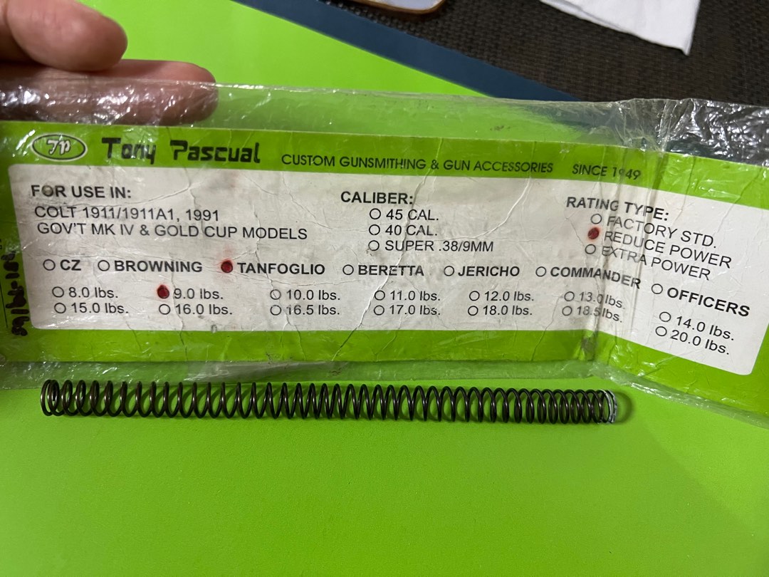 9lb Recoil Spring for Tanfoglio MAP1 FS (TONY PASCUAL), Everything Else ...