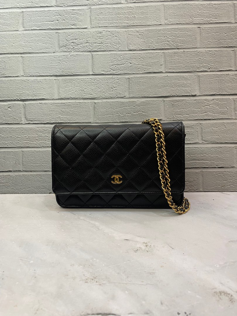 CHANEL woc caviar CHIP black GHW 2022 Size 19x13x5 PS:133 cm Full set ...