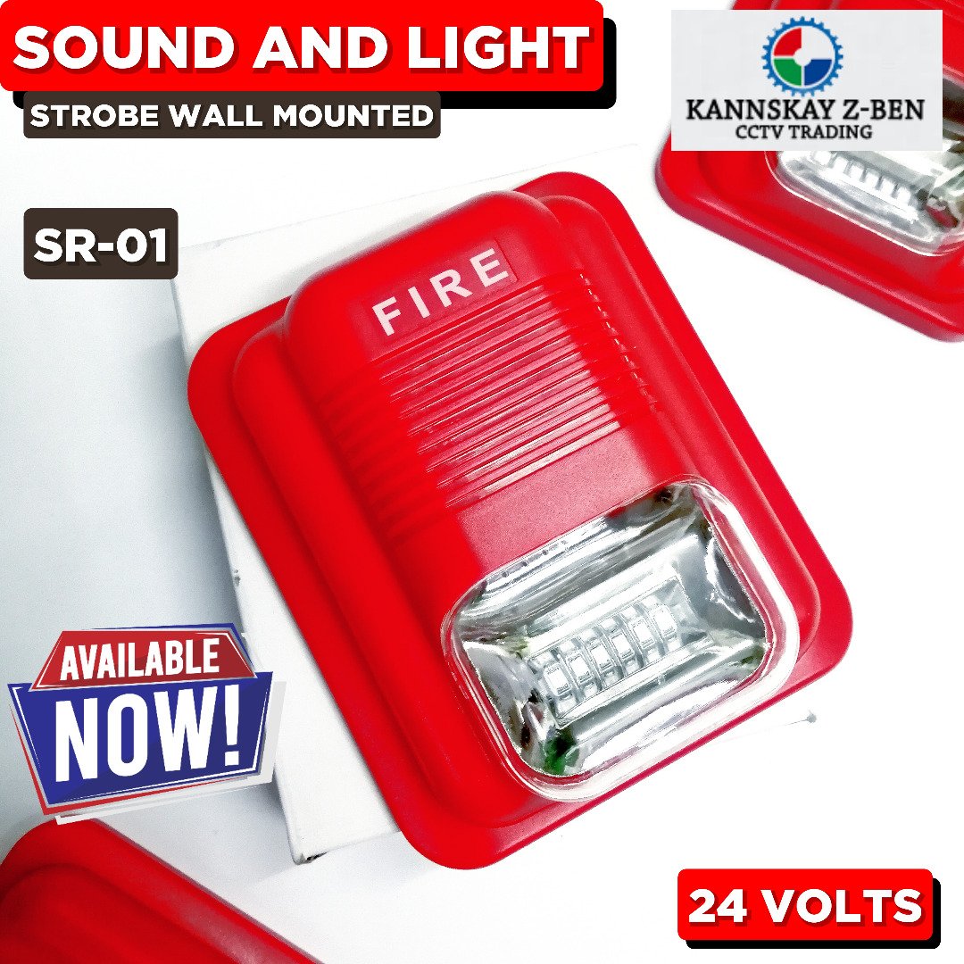 Fire Alarm Warning Strobe Siren Horn Sound & Strobe Alert Security System for Home Office Hotel ...