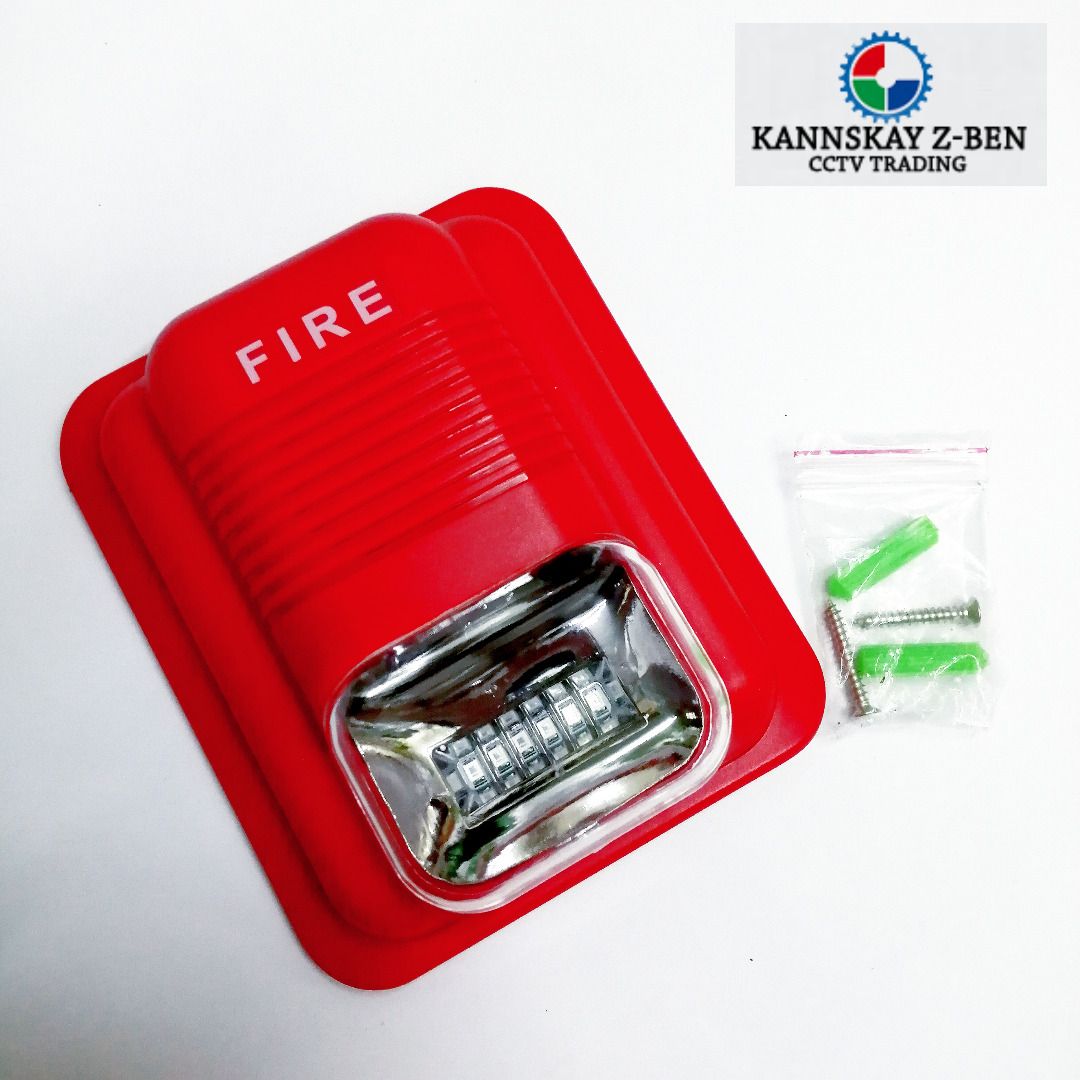 Fire Alarm Warning Strobe Siren Horn Sound & Strobe Alert Security System for Home Office Hotel ...