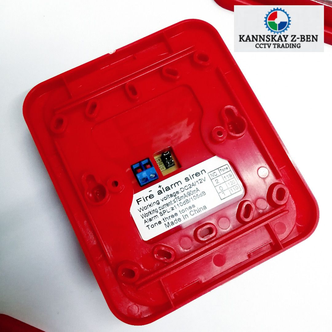 Fire Alarm Warning Strobe Siren Horn Sound & Strobe Alert Security ...