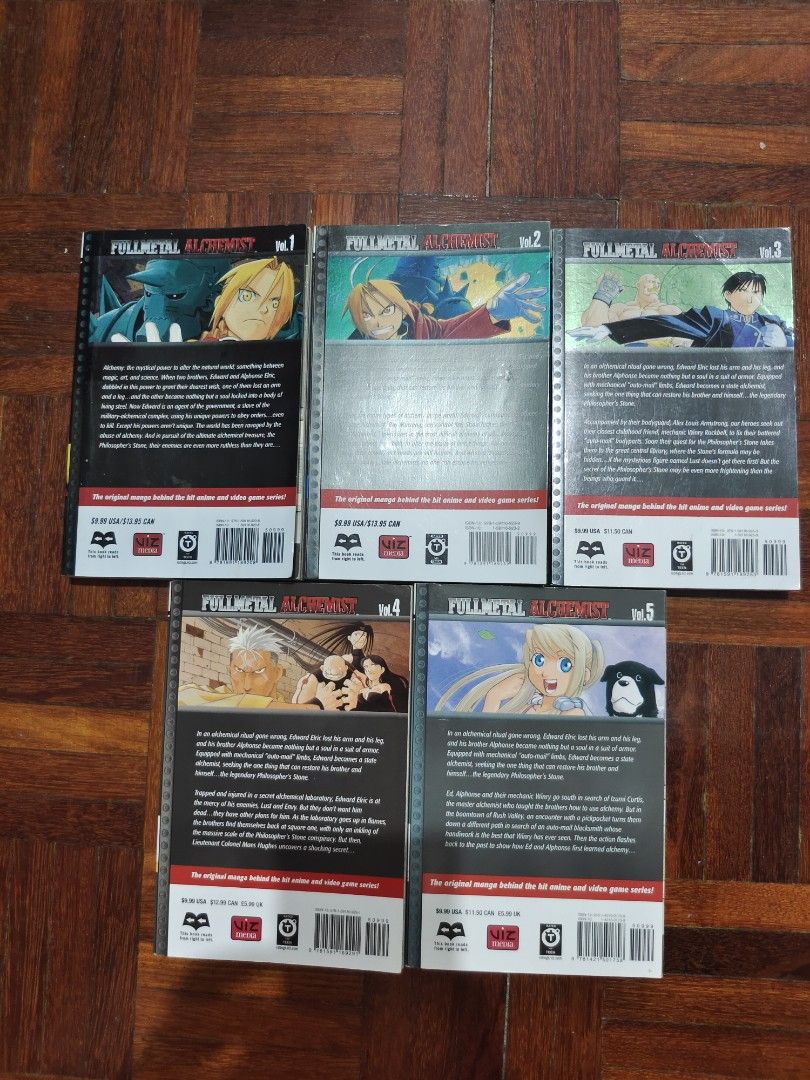 Fullmetal Alchemist Brotherhood manga English version Volume 1 - 5 ...
