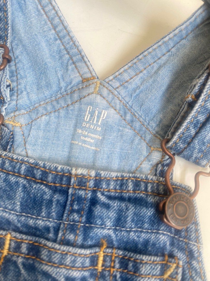 GAP DENIM JUMPSUIT, Babies & Kids, Babies & Kids Fashion on Carousell