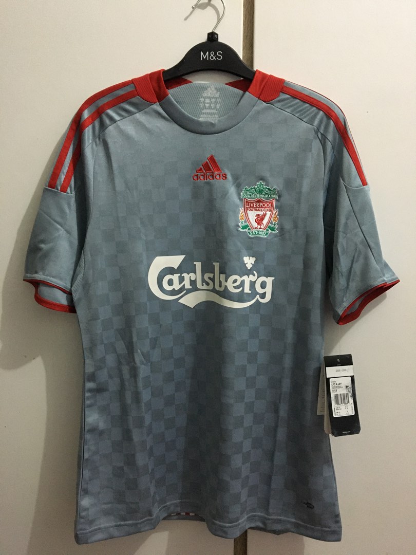 Jersey Bola Original Liverpool FC Away 2008/2009, Olah Raga, Baju ...