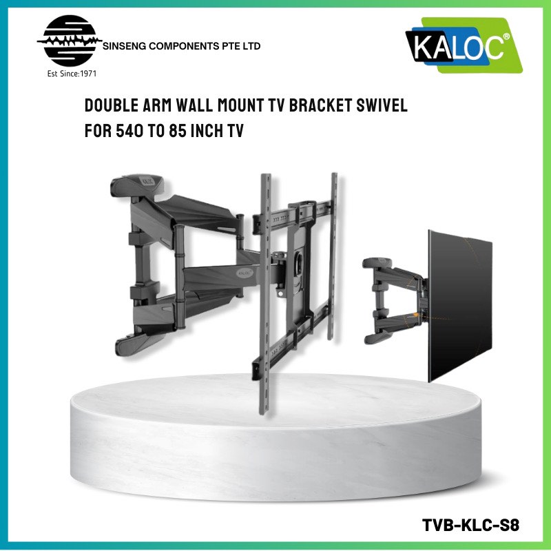 Kaloc S8 Double Arm Full motion Wall Mount Monitor | TV Brackets Swivel ...