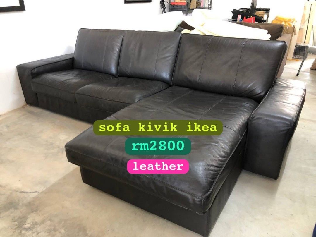 Kivik leather Lshape ikea 2nd, Furniture & Home Living, Furniture ...